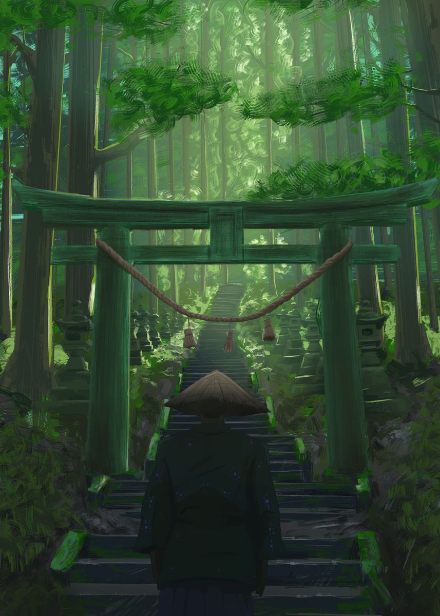 'Tori gate' Poster, picture, metal print, paint by Lewis Danvers | Displate