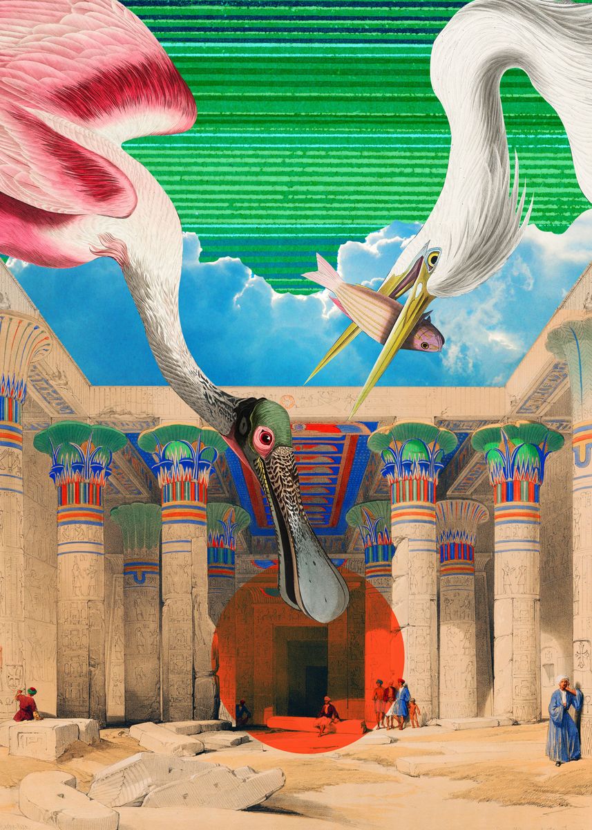 'Bird temple' Poster, picture, metal print, paint by Marcin Krolewicz ...