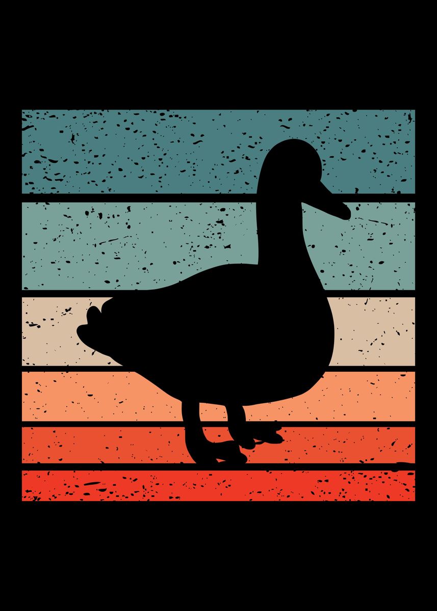 'Duck Retro Vintage' Poster, picture, metal print, paint by royalsigns ...