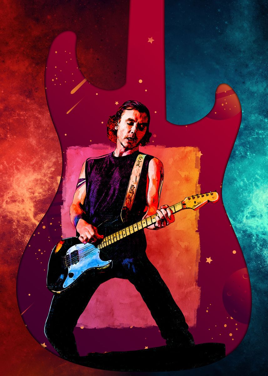 'The Guitarist' Poster, picture, metal print, paint by Ishan Mishra | Displate