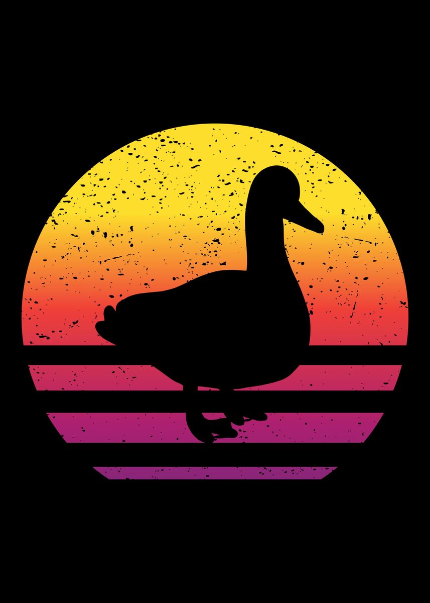'Duck Retro Vintage' Poster, picture, metal print, paint by royalsigns ...
