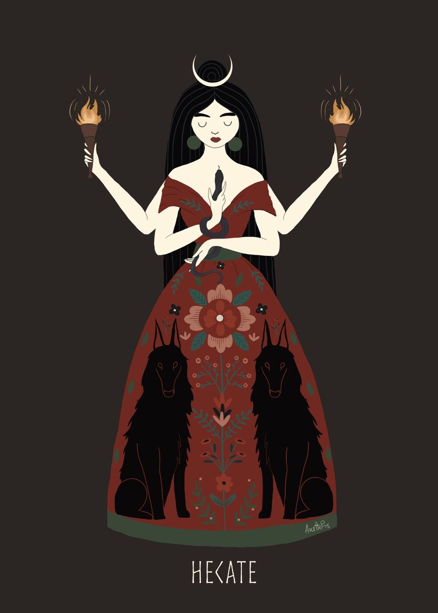 'Hecate Greek Goddess' Poster, picture, metal print, paint by Anette ...