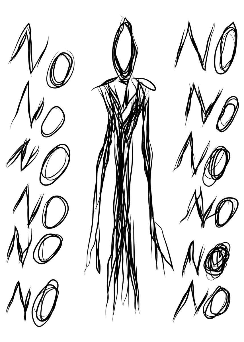 'Slender No No No Page' Poster, picture, metal print, paint by Ze Wiss ...