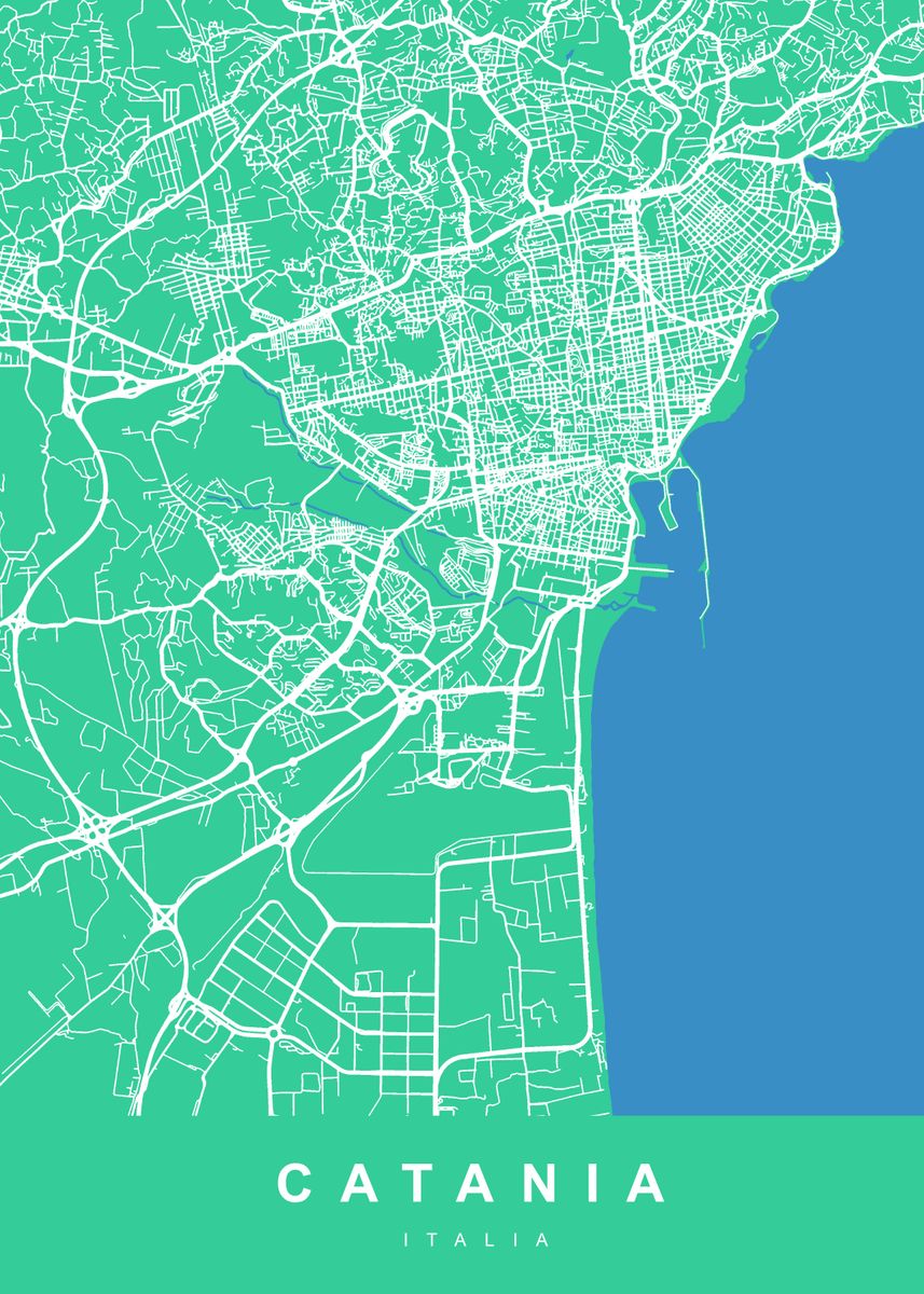 'CATANIA Map ITALY' Poster by UrbanMaps | Displate
