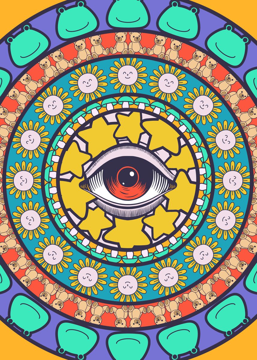 'Kidcore Eye Cottagecore' Poster, picture, metal print, paint by ...