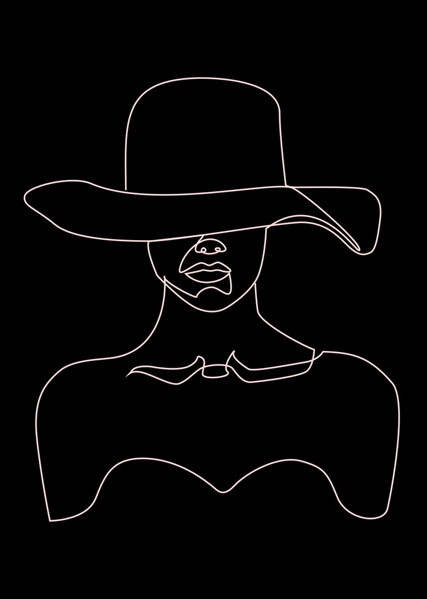 'One Line Art Woman' Poster by Color My Wall | Displate