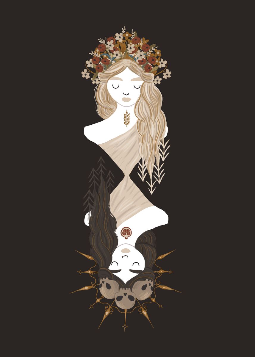 'Kore x Persephone ' Poster, picture, metal print, paint by Anette ...