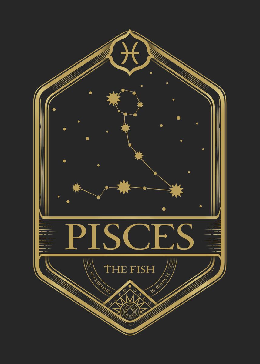 'Zodiac Sign Pisces' Poster, picture, metal print, paint by Pong ...