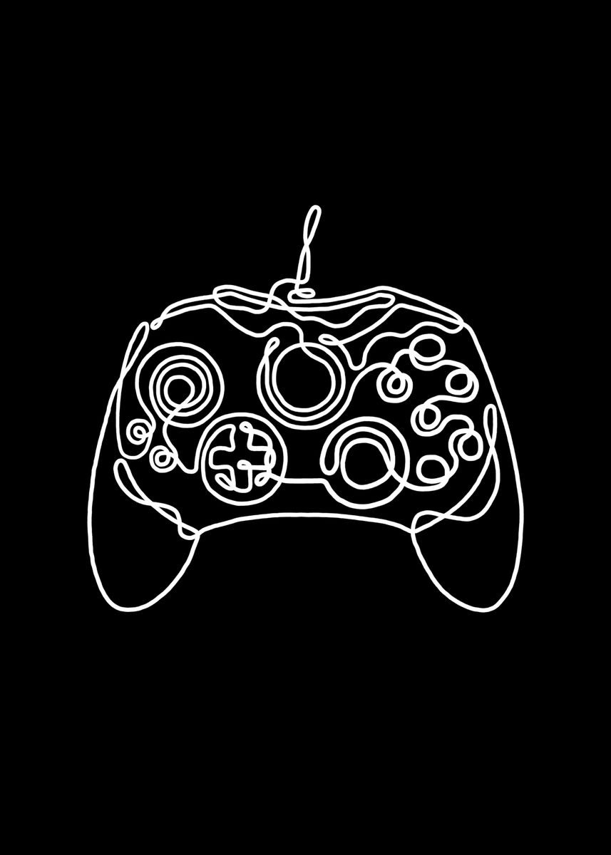 'Gaming Console Line Art' Poster, picture, metal print, paint by Andrea ...