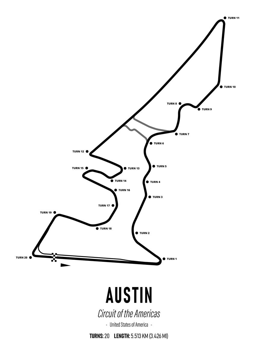 'Circuit Americas Austin' Poster, picture, metal print, paint by MVDZ ...