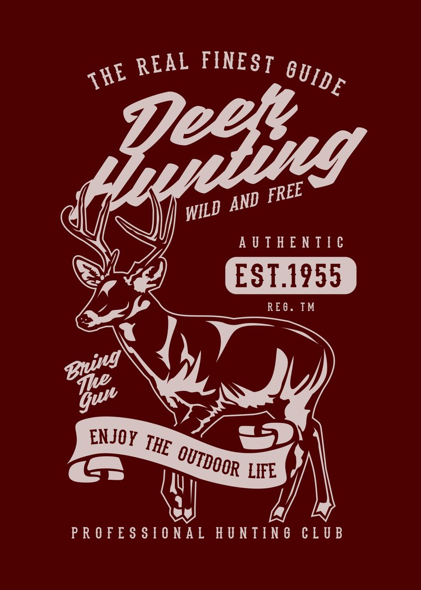'Deer Hunting' Poster by Artistic Prints | Displate