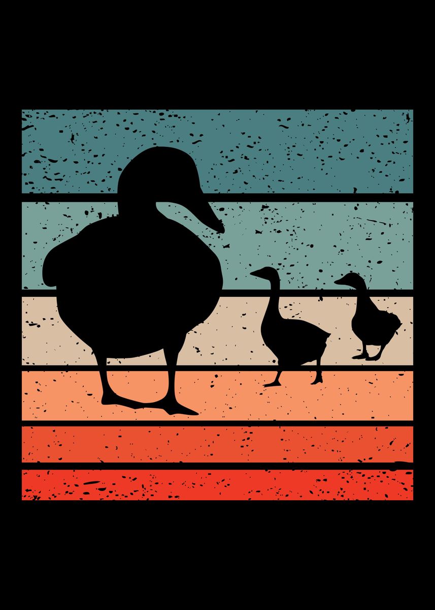'Duck Retro Vintage' Poster, picture, metal print, paint by royalsigns ...