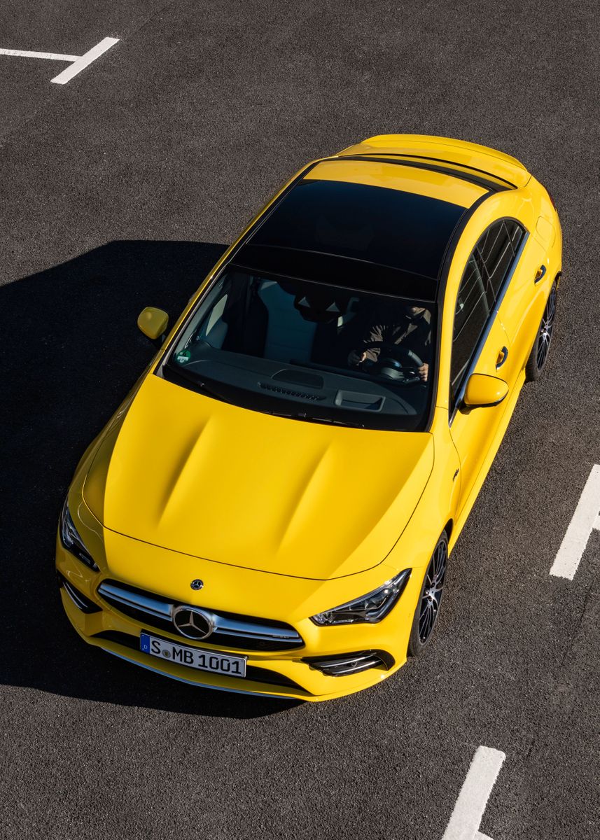'Yellow Mercedes Benz CLA' Poster, picture, metal print, paint by LCW17 ...