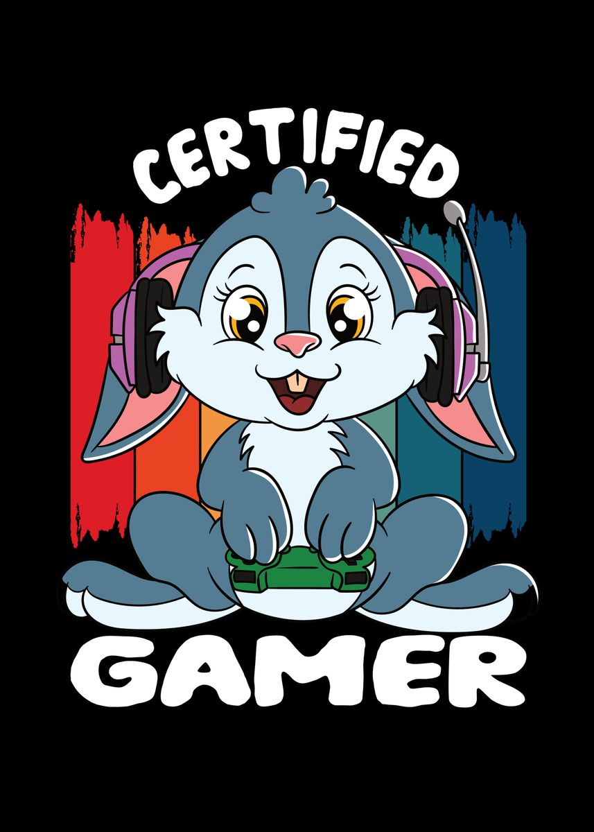 'Certified Gamer Bunny' Poster by MzumO | Displate