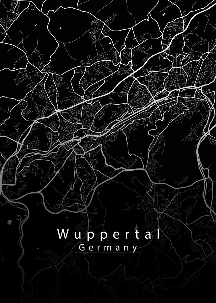 'Wuppertal City Map' Poster by Robin Niemczyk | Displate