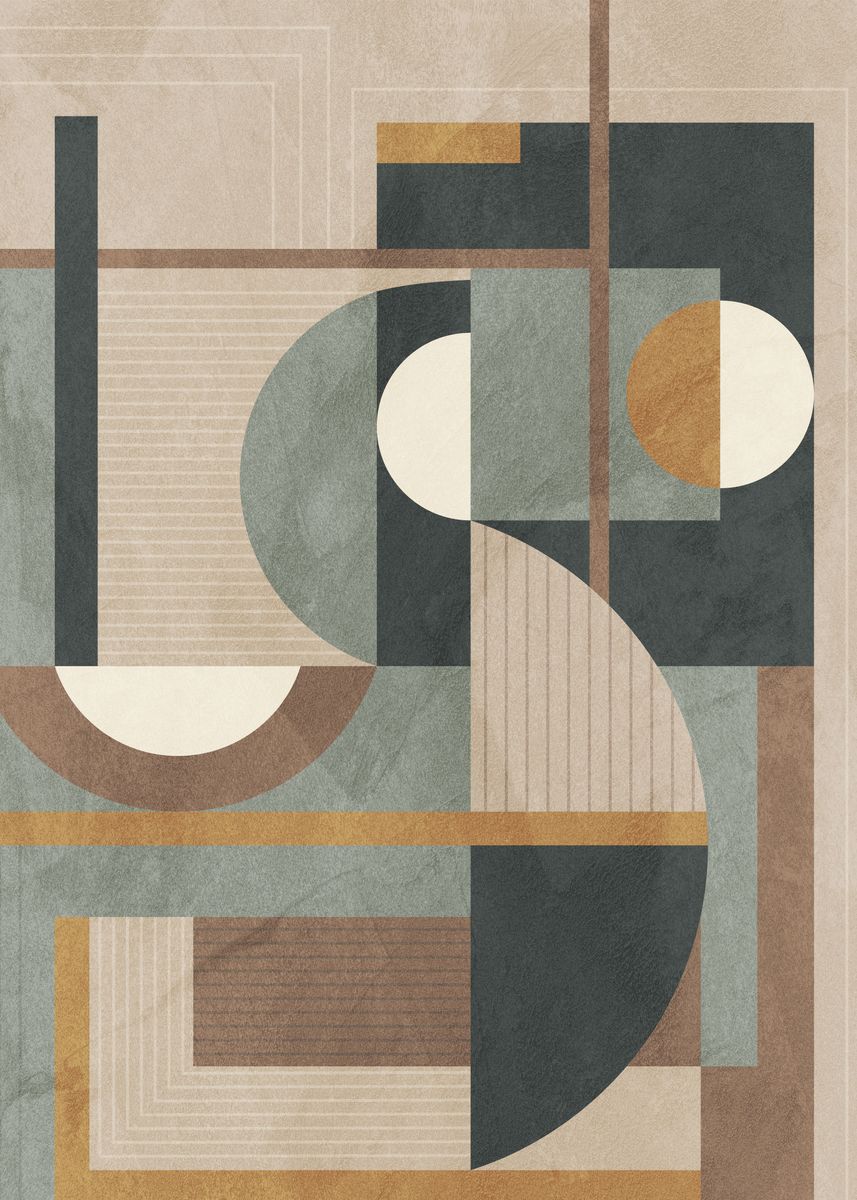 'GEOMETRIC ABSTRACT 56A' Poster, picture, metal print, paint by ...