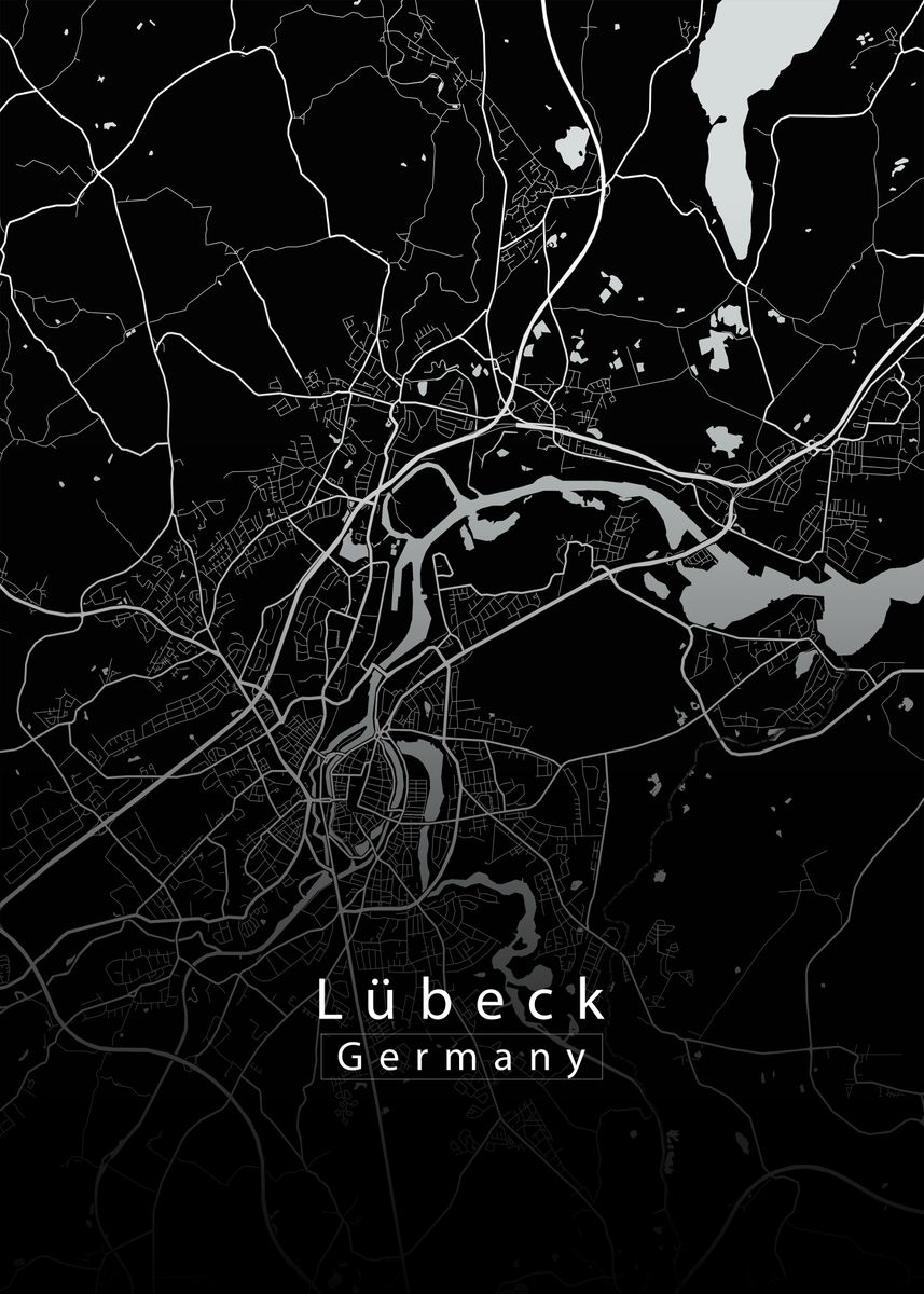 'Luebeck City Map' Poster by Robin Niemczyk | Displate