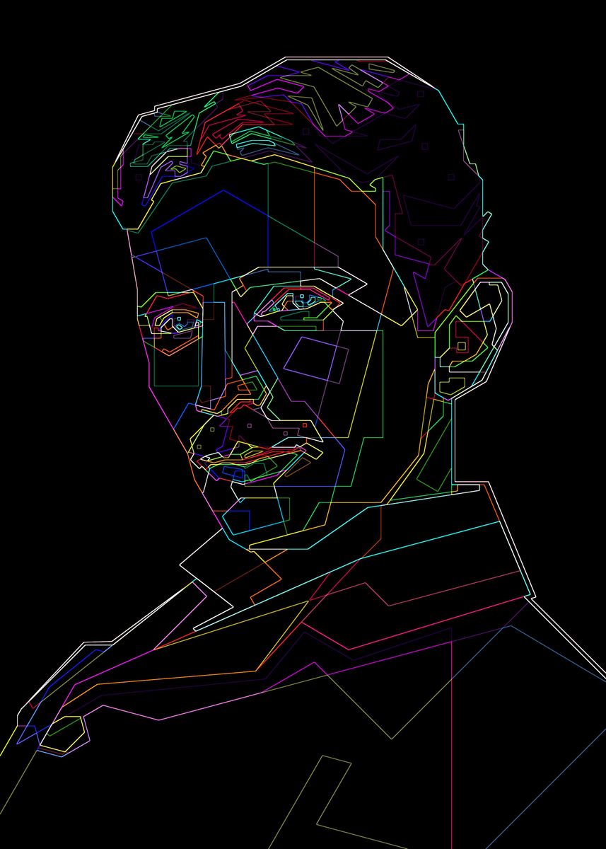 'Nikola Tesla Artistic Line' Poster, picture, metal print, paint by ...
