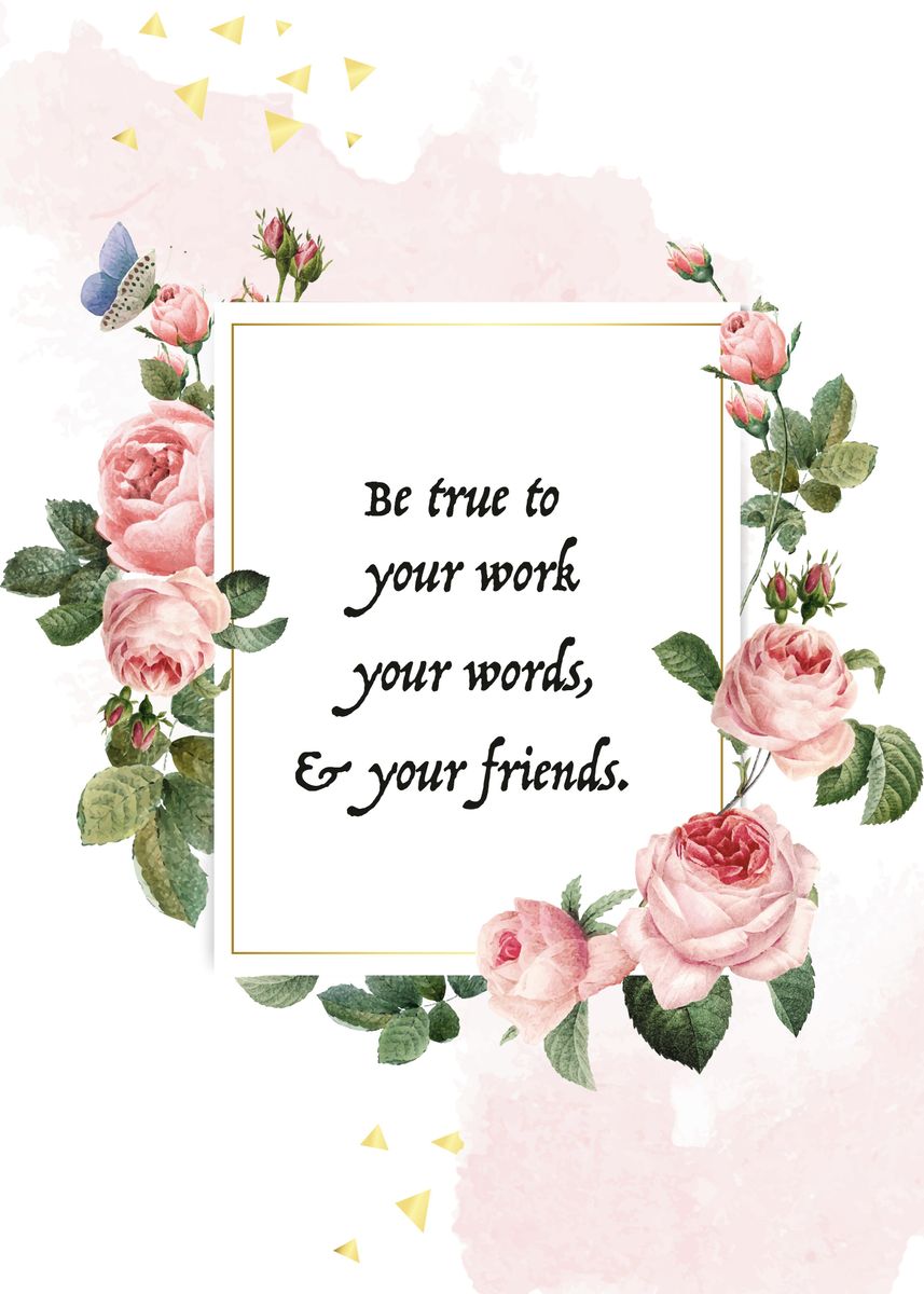 'Be True' Poster, picture, metal print, paint by Neon Moon | Displate