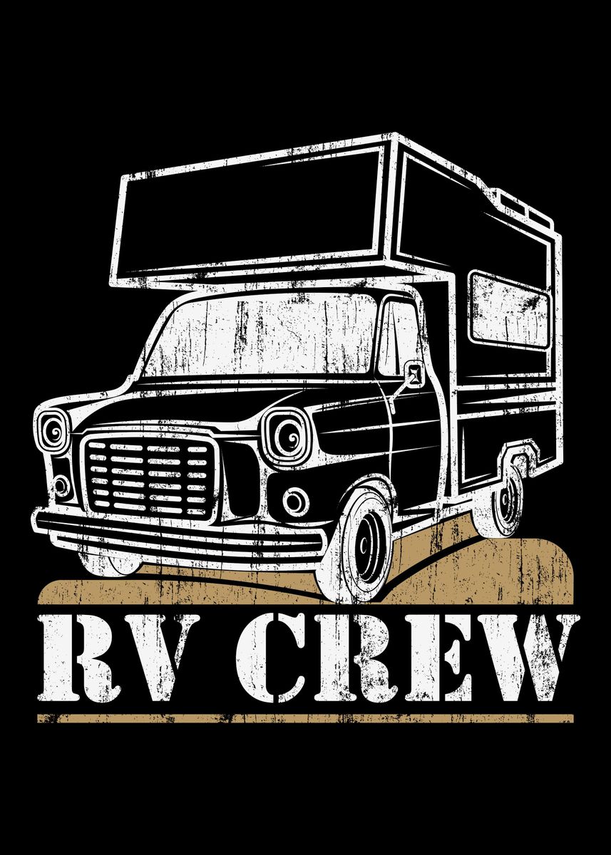 'RV Camper Van Motorhome' Poster, picture, metal print, paint by ...