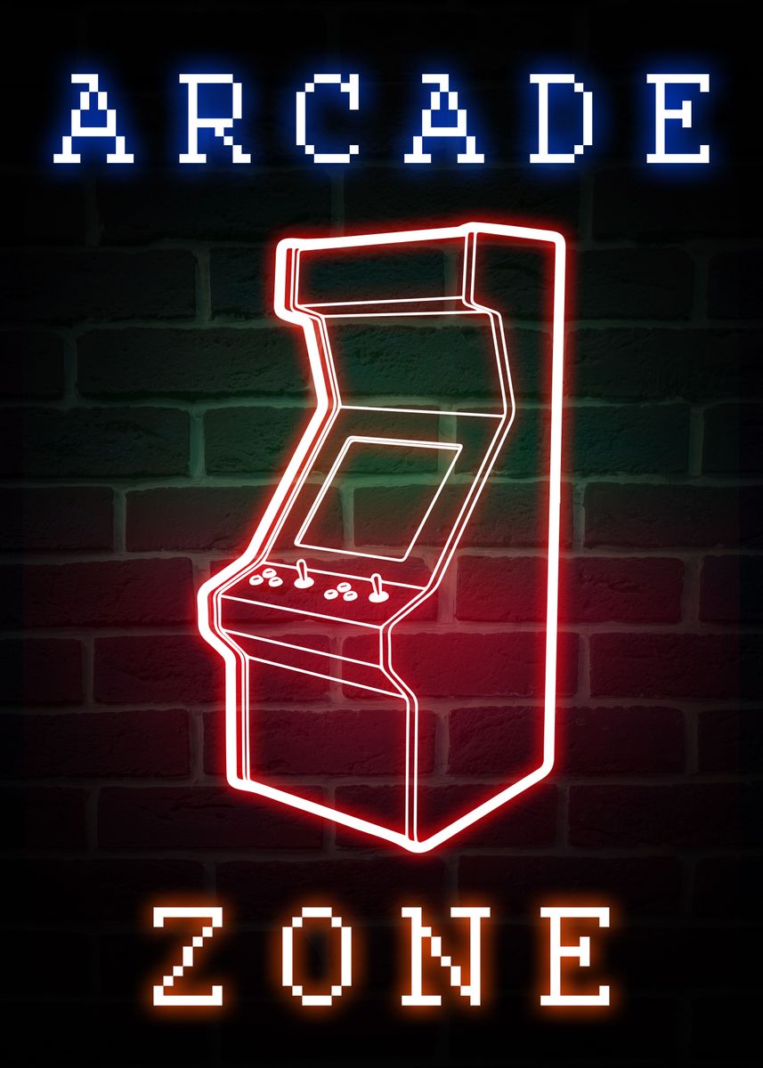 'Arcade Zone' Poster, picture, metal print, paint by Remang Remang ...