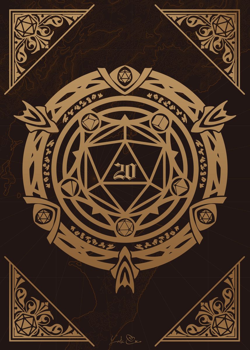 'D20 tabletop dice set' Poster, picture, metal print, paint by ...