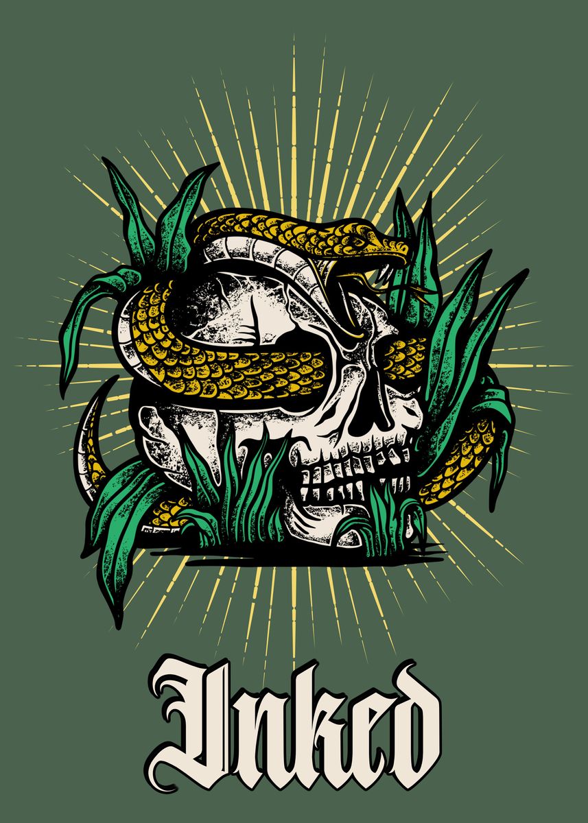 'Inked' Poster, picture, metal print, paint by DanArt | Displate