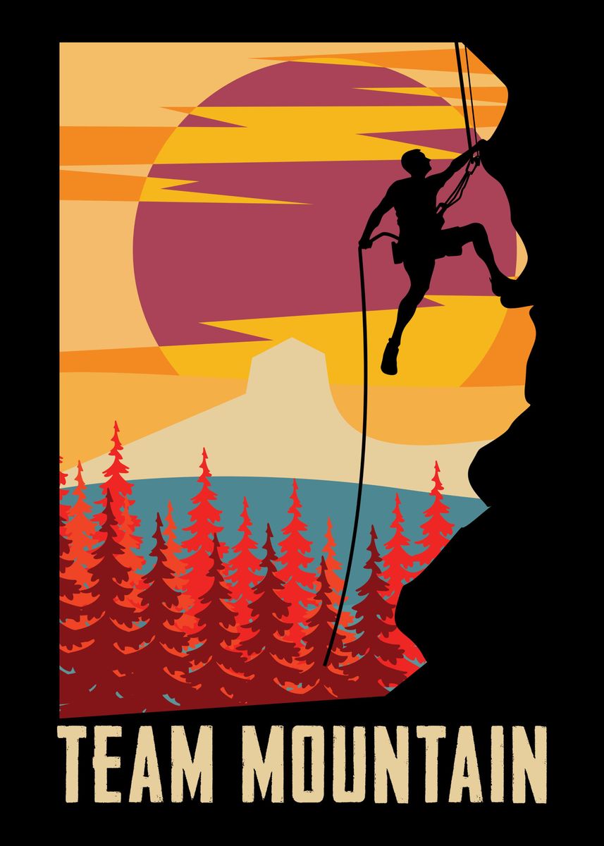 'Mountaineering Mountaineer' Poster by BobbyBubble | Displate