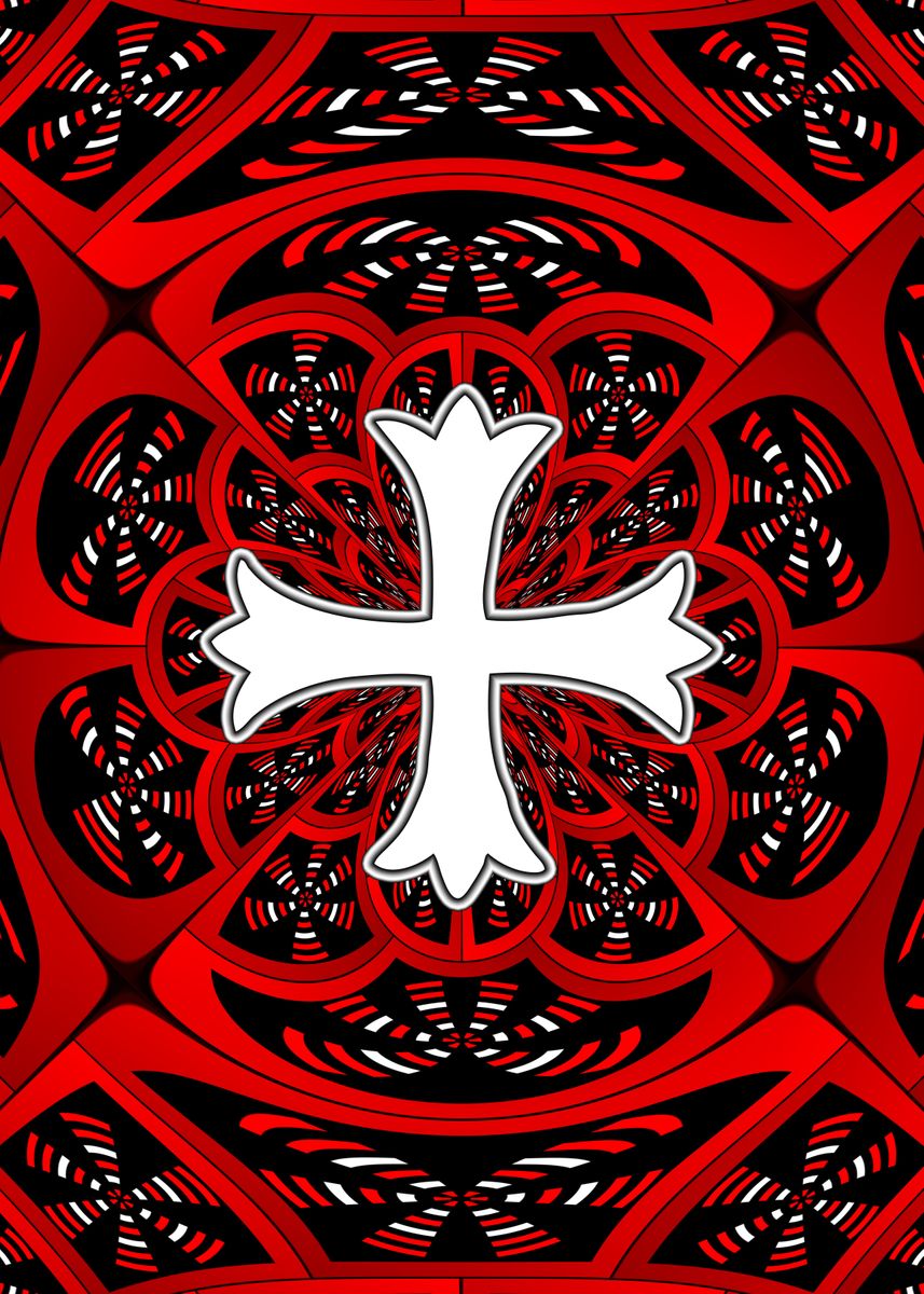 'White patonce cross' Poster, picture, metal print, paint by Gaspar ...