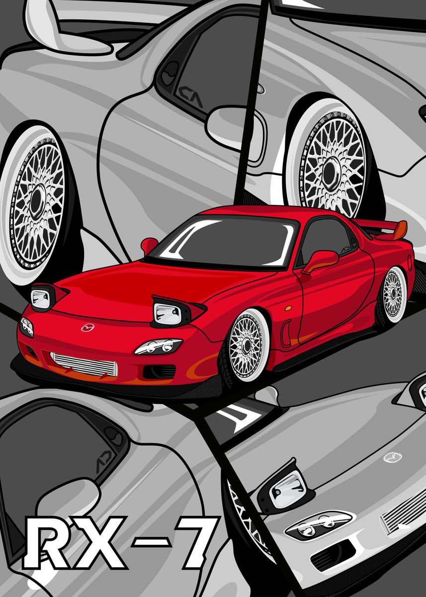 'RX7' Poster, picture, metal print, paint by Alfian Dwi | Displate