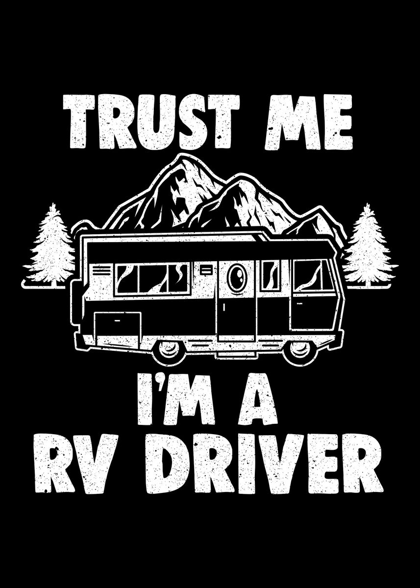 'RV Camper Van Motorhome' Poster, picture, metal print, paint by ...