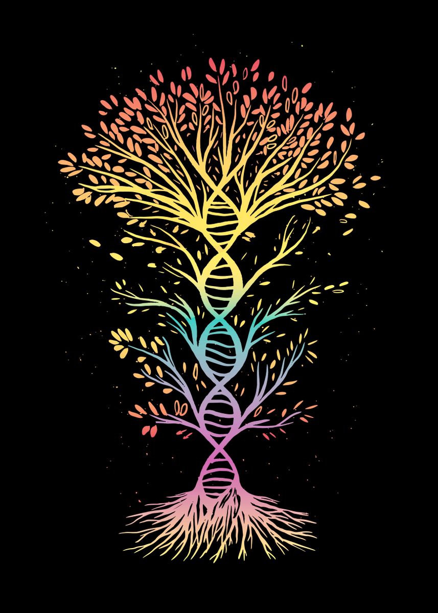 'Colorful DNA tree of life ' Poster, picture, metal print, paint by ...