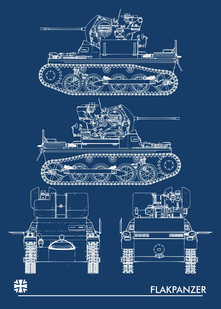 'FLAKPANZER GERMANY B' Poster, picture, metal print, paint by Atomic ...