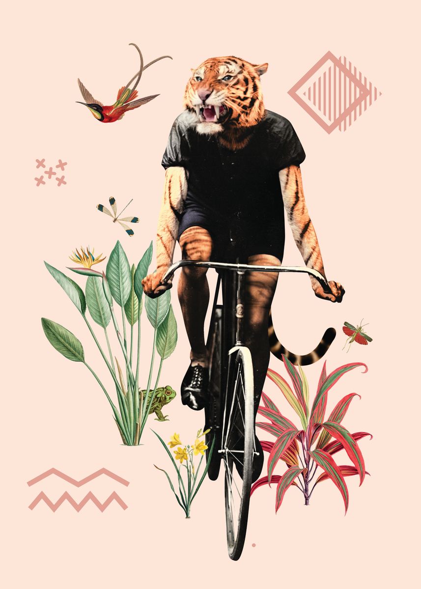 'Tiger Bicycle' Poster by StonerPlates | Displate