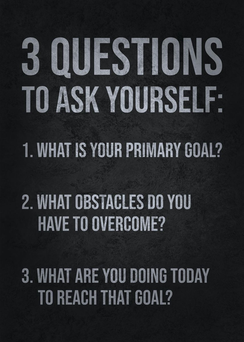 '3 Questions For Success' Poster by CHAN | Displate