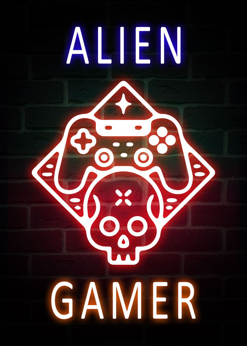 'Alien Gamer Art' Poster, picture, metal print, paint by Remang Remang ...