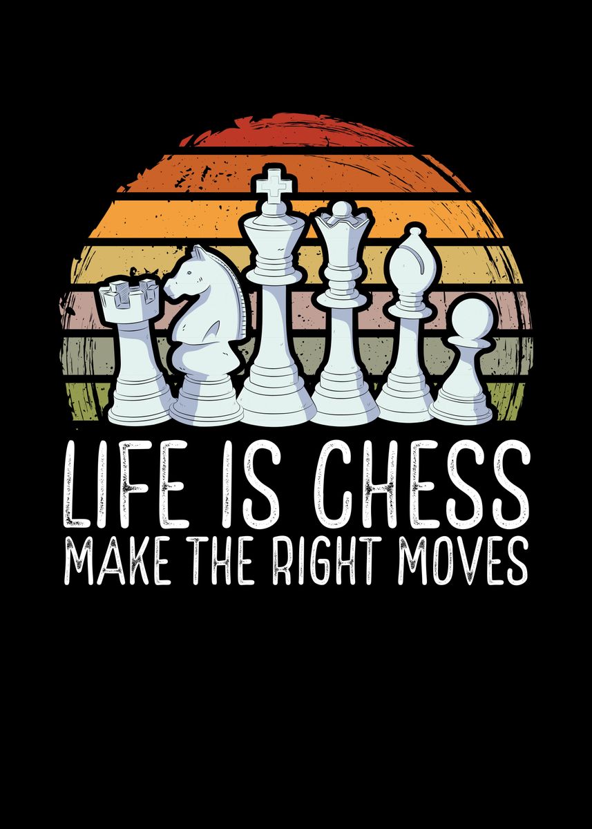 'Life is chess retro' Poster, picture, metal print, paint by BeMi ...
