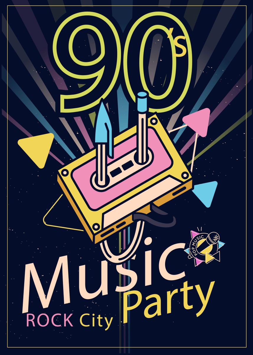 '90s Music tape' Poster, picture, metal print, paint by Simon Darren ...