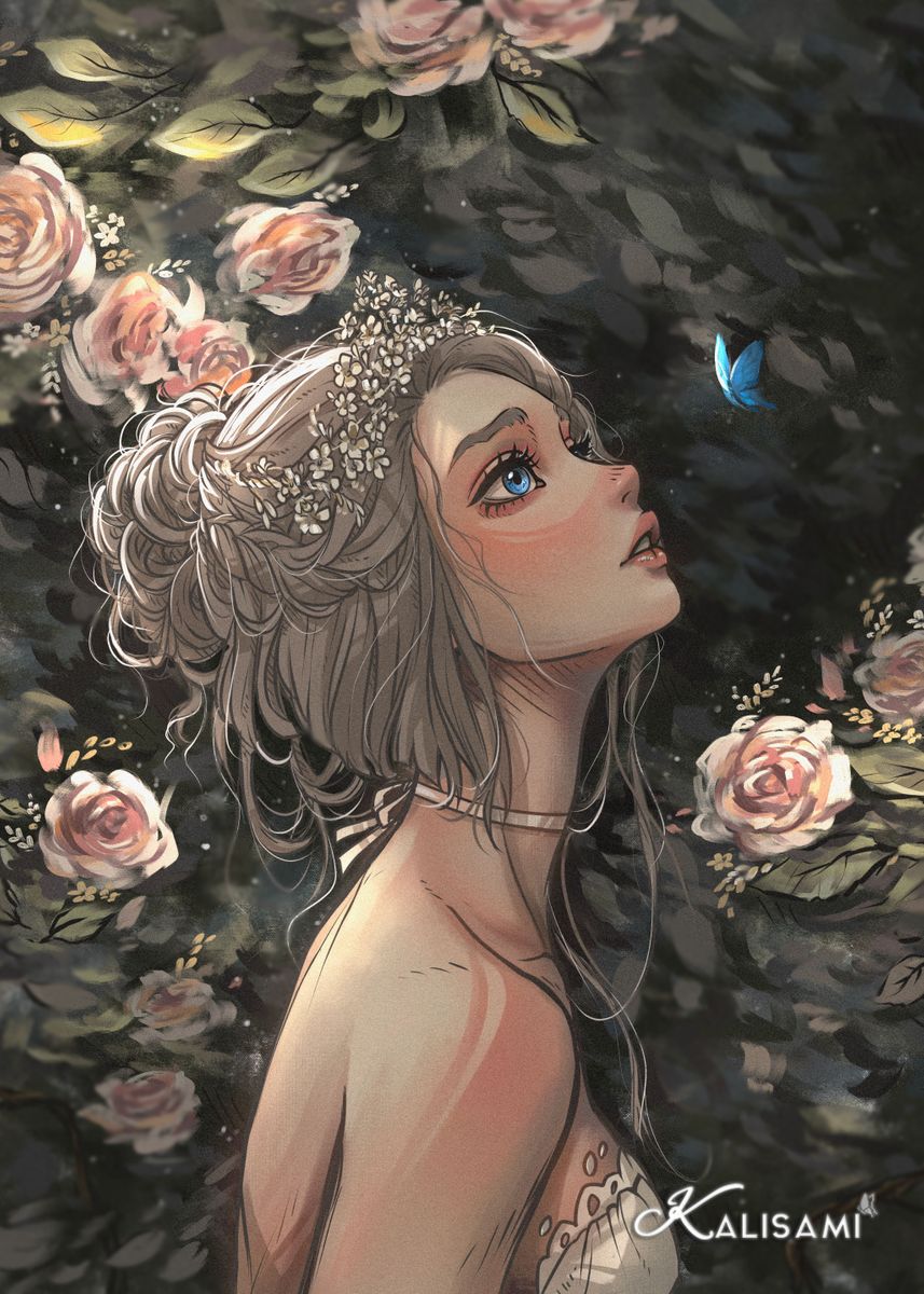 'Crown of Flowers' Poster, picture, metal print, paint by Kalisami ...