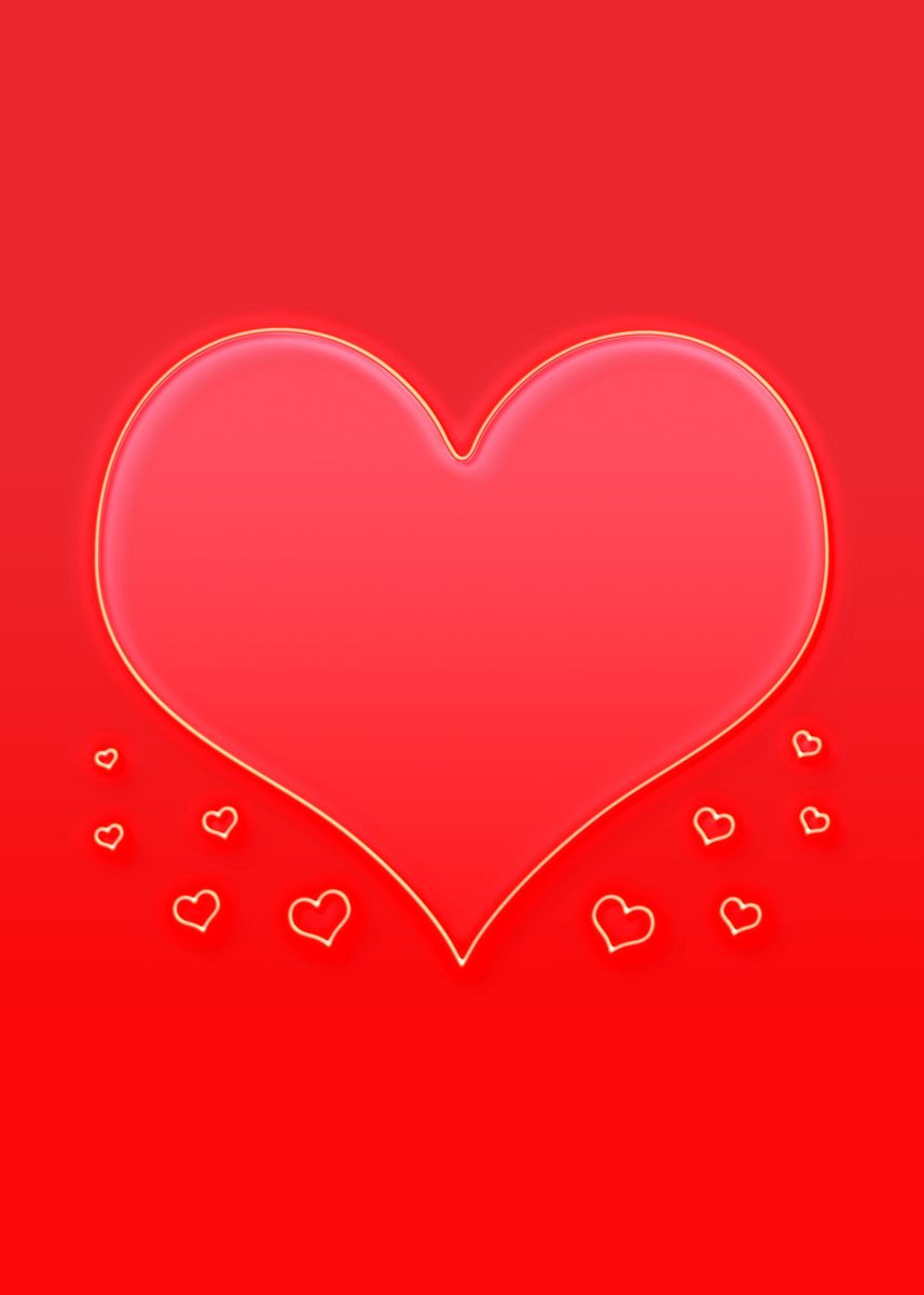 'Large red heart' Poster, picture, metal print, paint by HomeStead ...