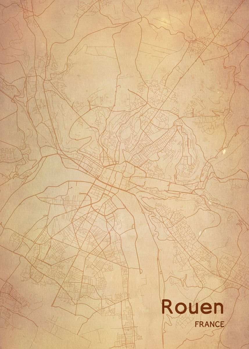 'Rouen City Map France' Poster by jodotodesign | Displate