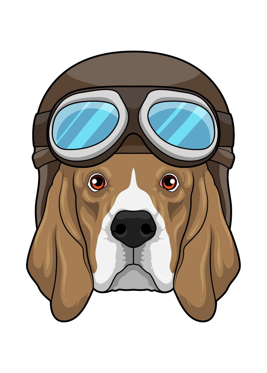 'Beagle Pilot Pilot hat' Poster, picture, metal print, paint by Markus ...