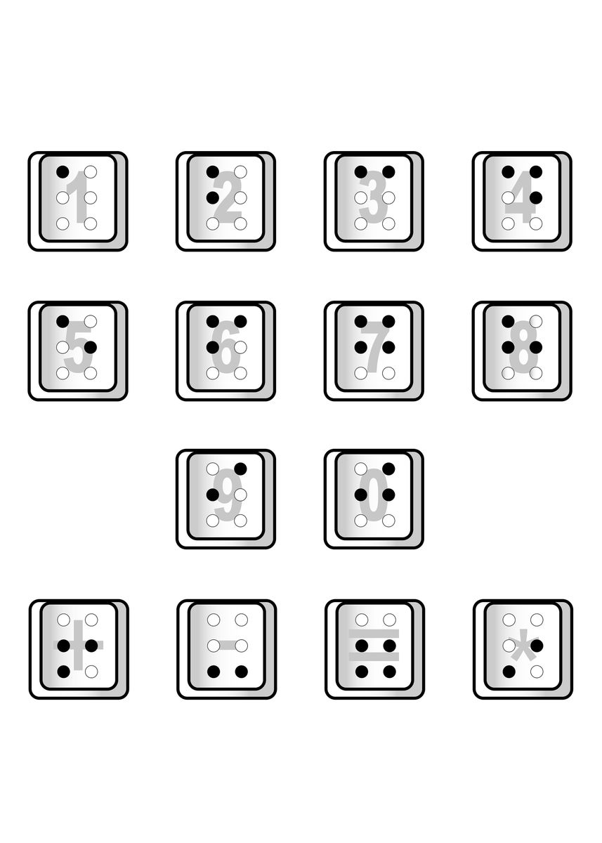 'Braille Computer Numbers' Poster, picture, metal print, paint by ...