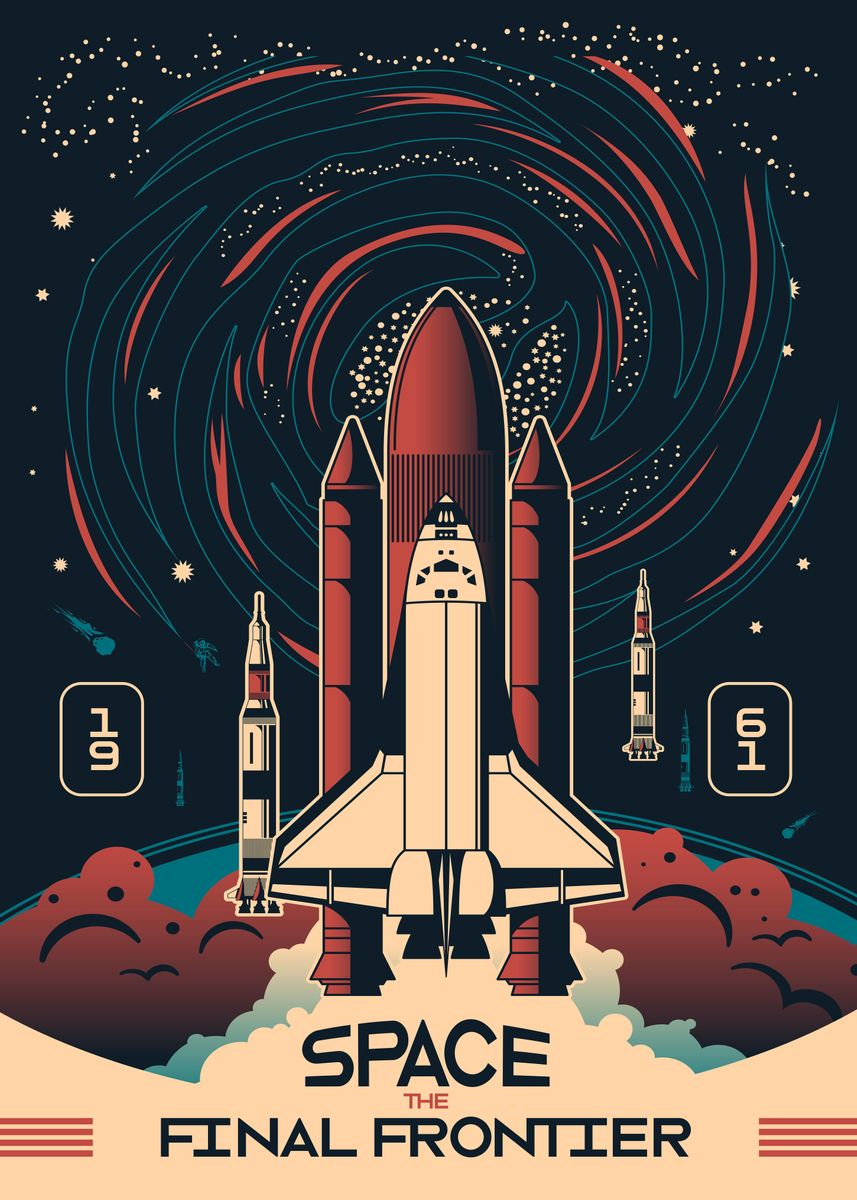 'challenger' Poster, picture, metal print, paint by Karin Studio | Displate