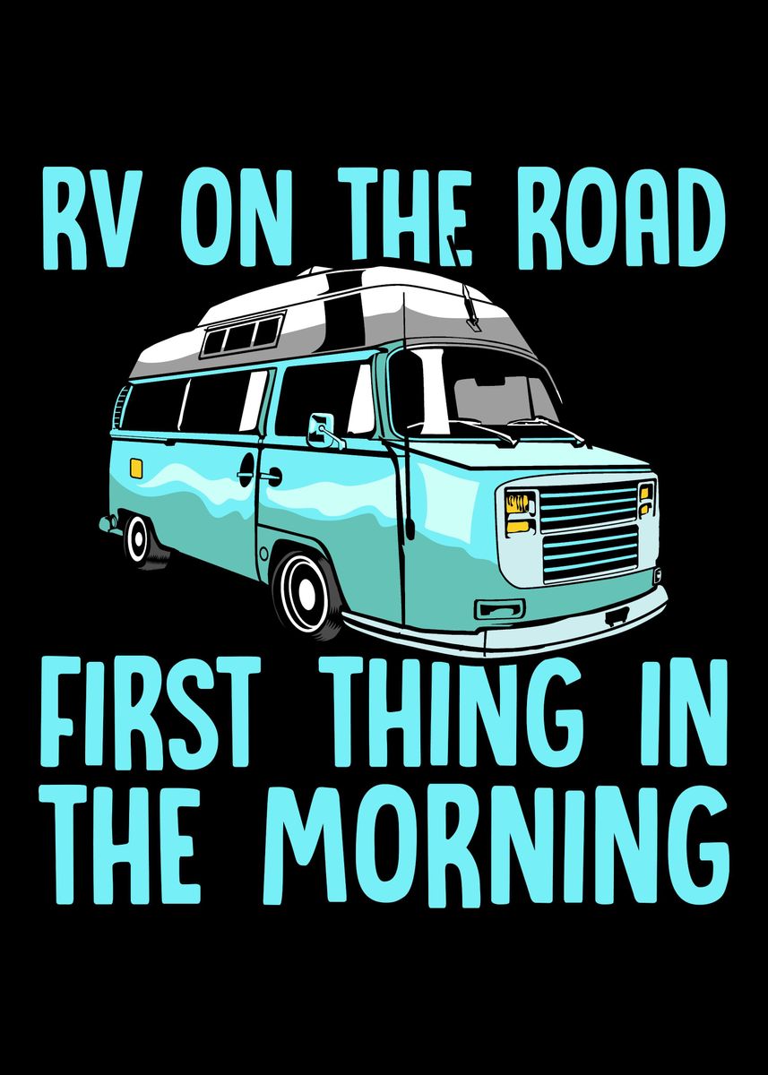 'RV Camper Van Motorhome' Poster, picture, metal print, paint by ...