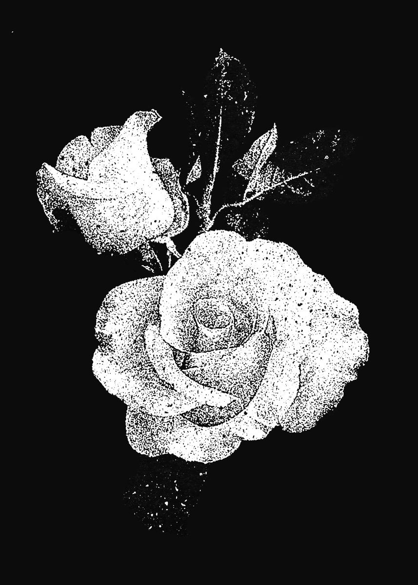 'Pointillist Rose ' Poster, picture, metal print, paint by Wajimaaa ...