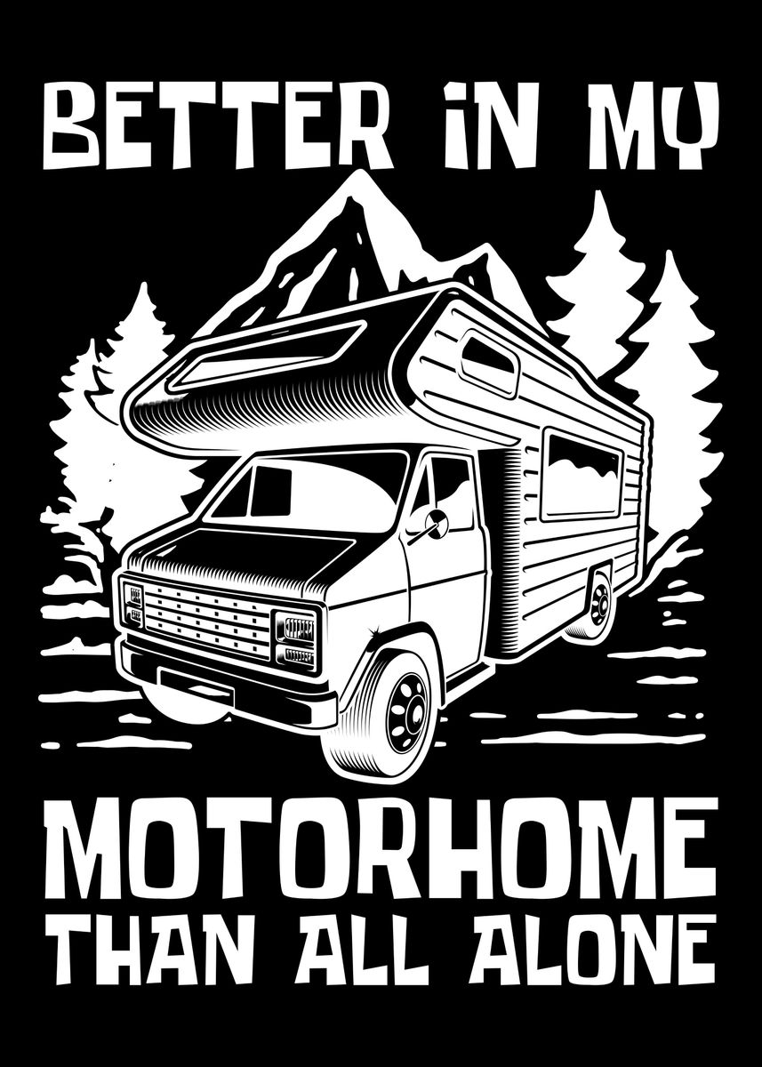 'RV Camper Van Motorhome' Poster, picture, metal print, paint by ...