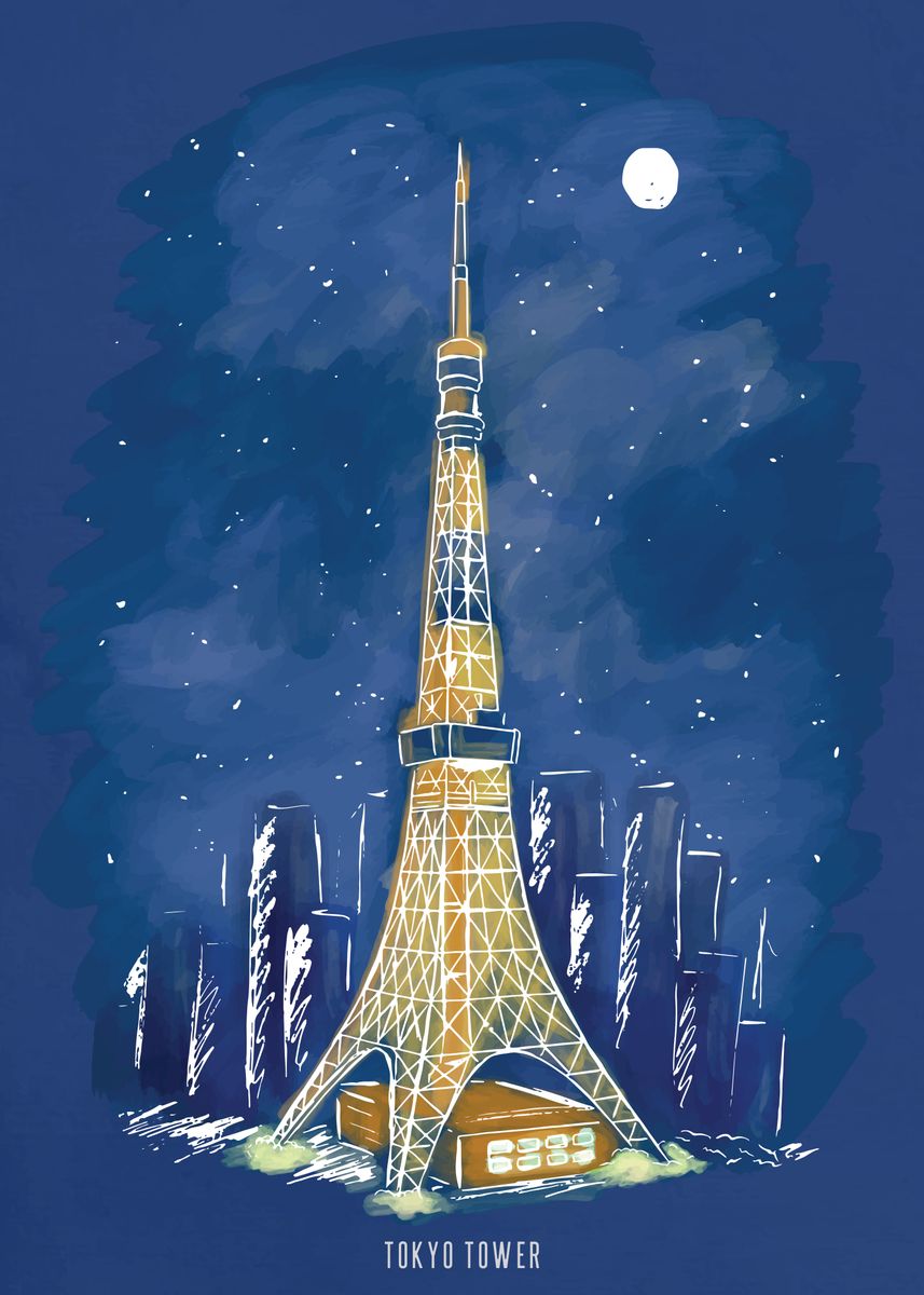 'Tokyo Tower' Poster, picture, metal print, paint by StonerPlates ...