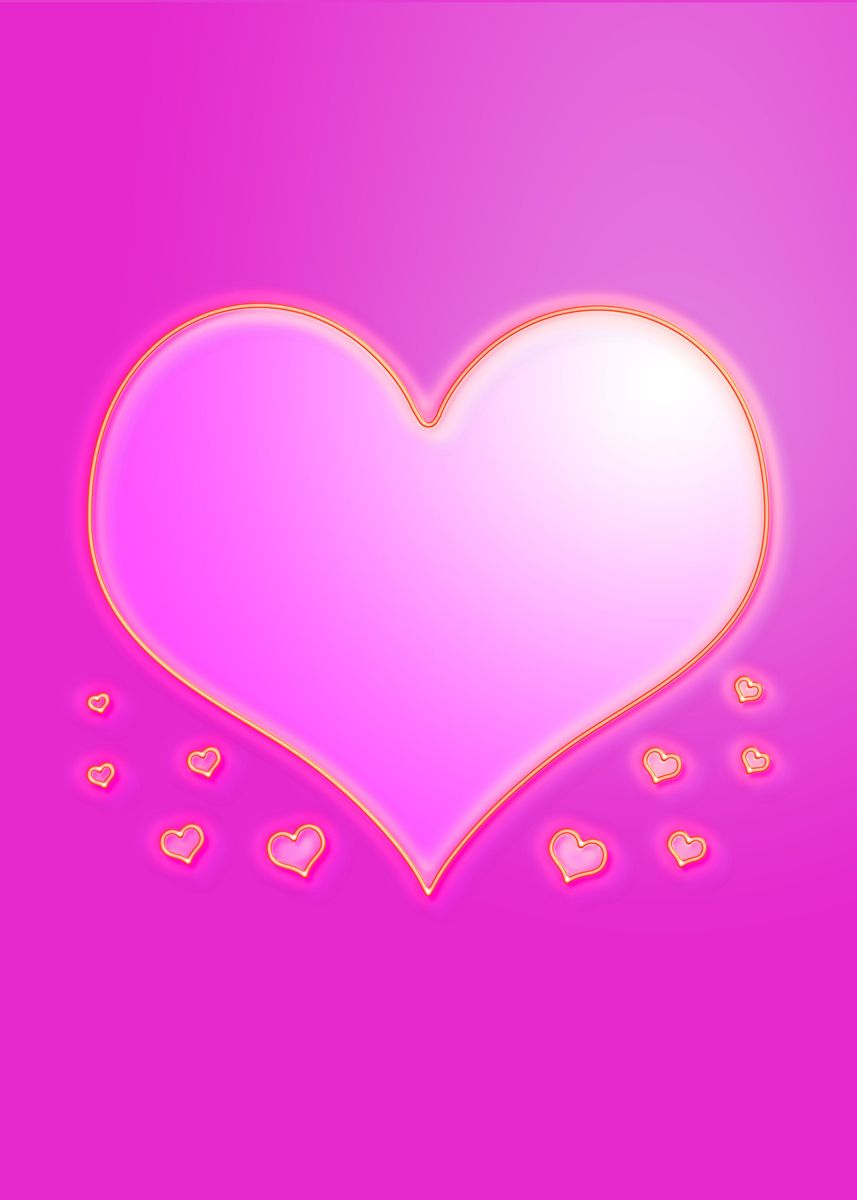 'Large love heart' Poster, picture, metal print, paint by HomeStead ...