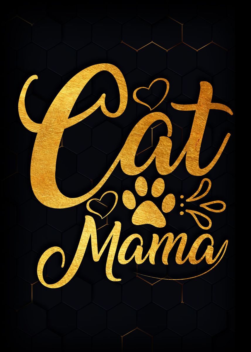 'Cat mama' Poster, picture, metal print, paint by Denis Siggers | Displate